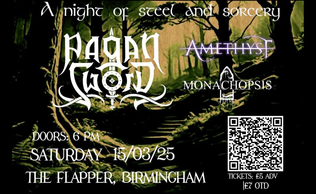 "A night of Steel and Sorcery - Pagan Sword + Amethyst + Monochopsis ...